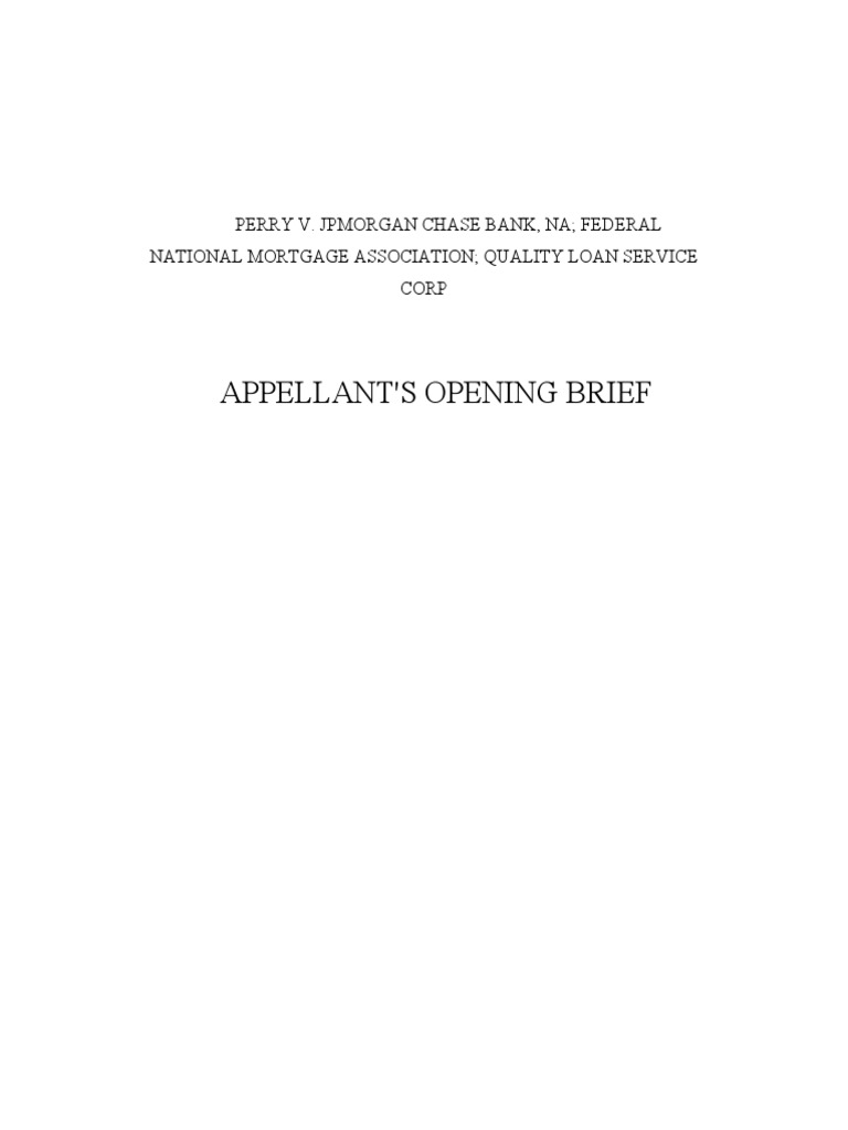 Appellant's Opening Brief | PDF | Foreclosure | Summary Judgment