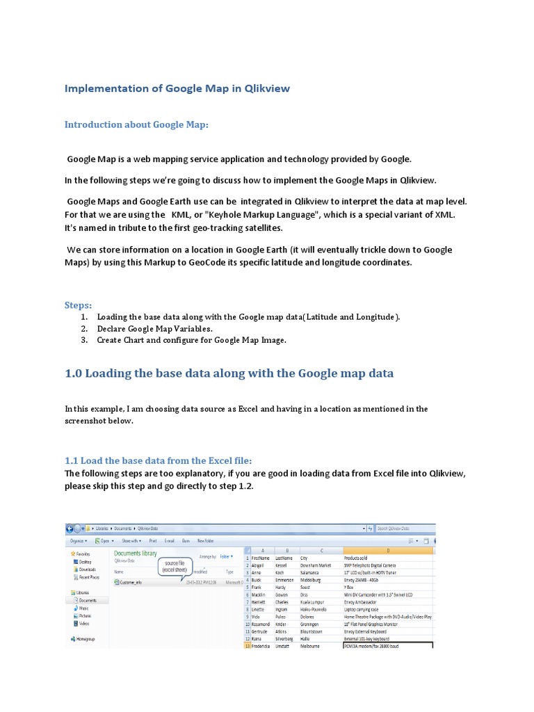 Steps To Implement Google Map in Qlikview | PDF | Software | Computing