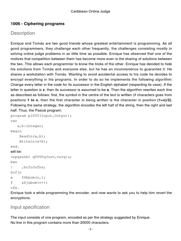 Description: 1006 - Ciphering Programs | PDF | Algorithms | C (Programming Language)