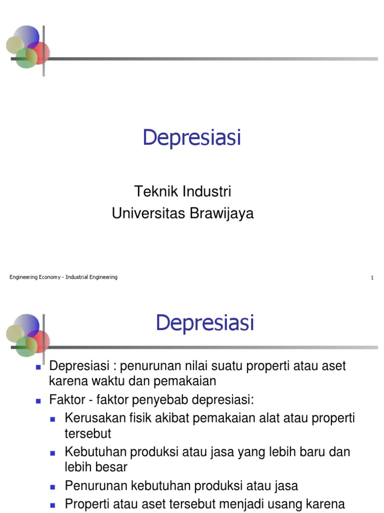 Ekonomi Teknik 10 - Depresiasi | PDF