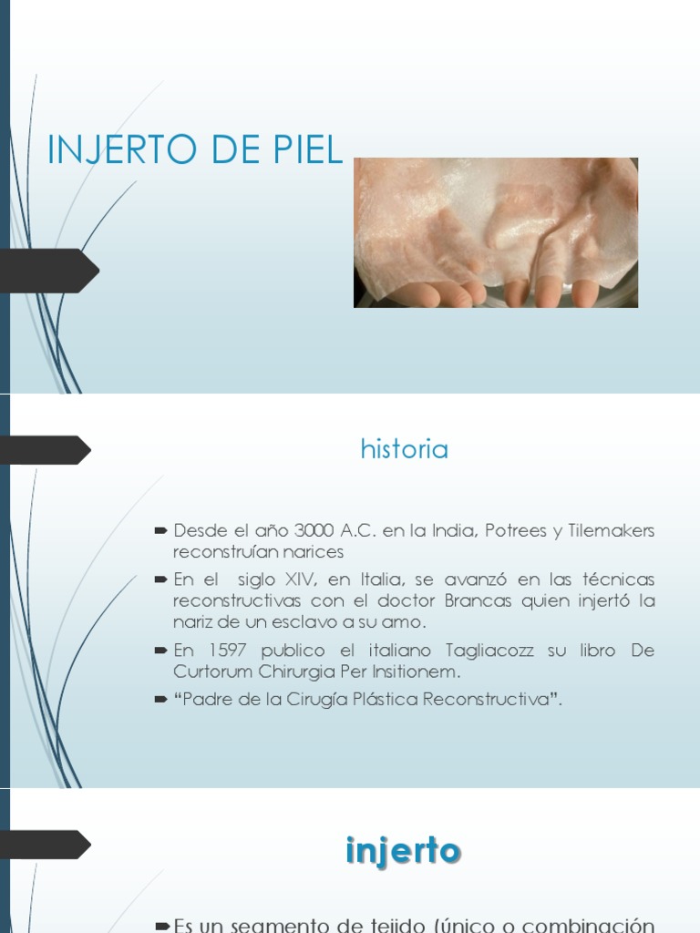 Tipos y Evolución del Injerto de Piel | PDF | Piel | Herida