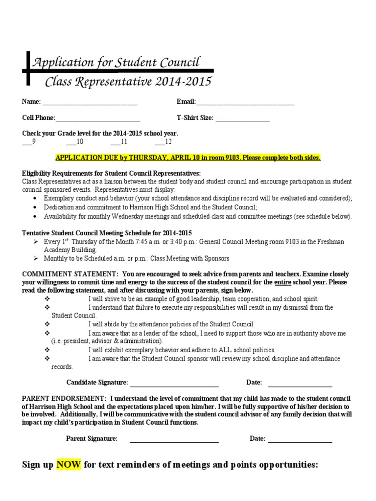 Class Rep Application | Cognition | Psychology & Cognitive Science