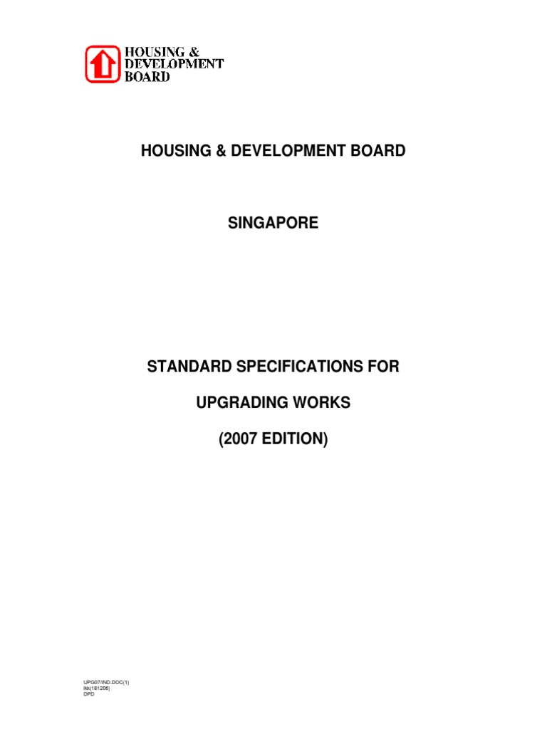 HDB Standard Specifications for Upgrading | PDF | Insurance Policy ...