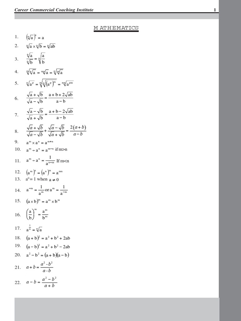 Math Formula | PDF | Area | Volume