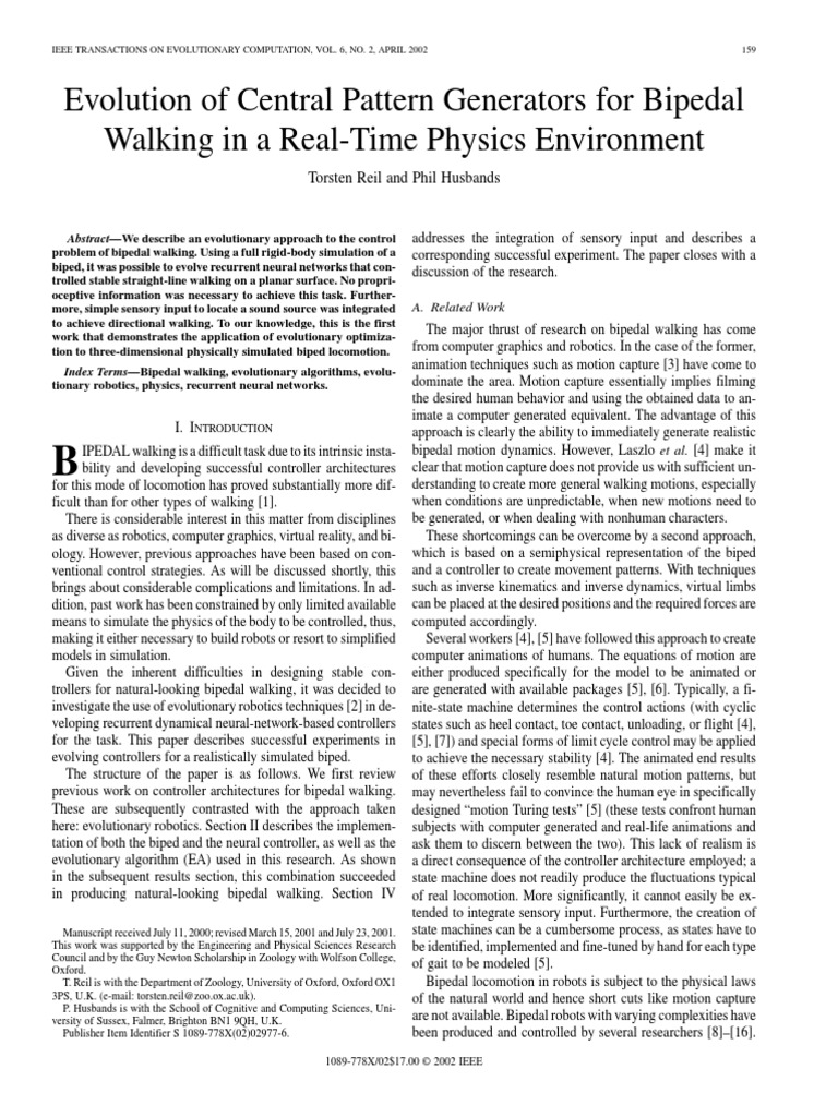 Torsten Reil | PDF | Bipedalism | Control Theory