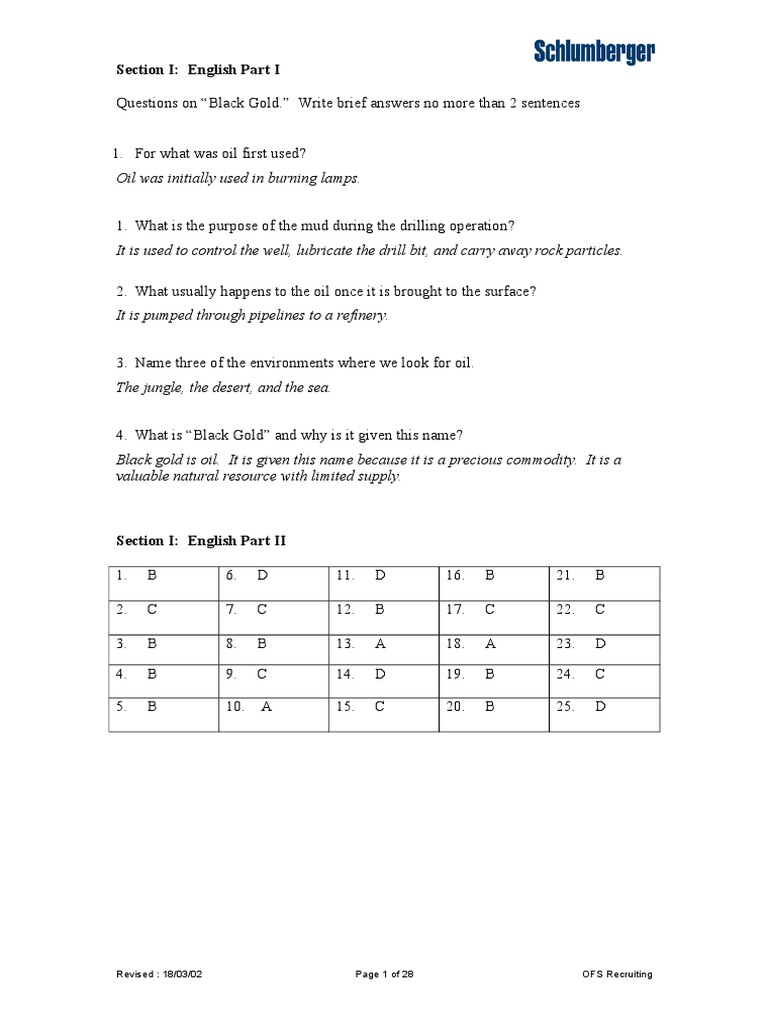 Schlumberger Test | PDF | Series And Parallel Circuits | Physical ...
