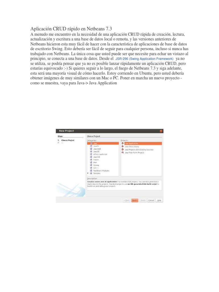Aplicación CRUD Rápido en Netbeans 7 | PDF | Frijoles Netos | Aplicaciones y software
