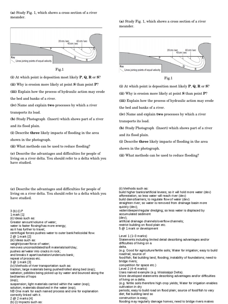 River Process Worksheet | River | Erosion