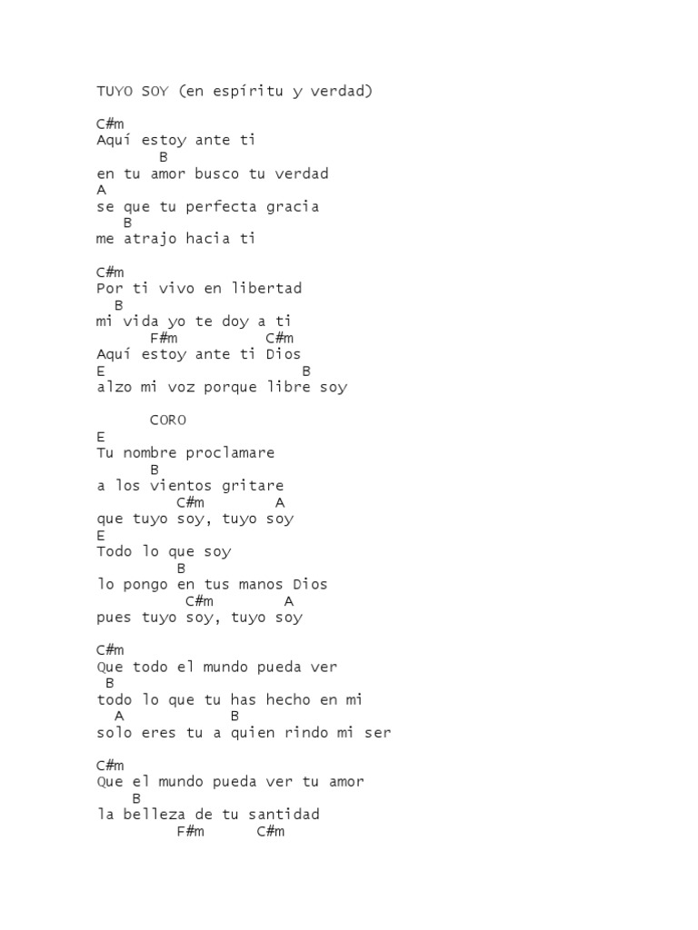 Acordes De Guitarra Soy Tuyo Cuando Alguien Especial Te Dice: Soy Tuyo