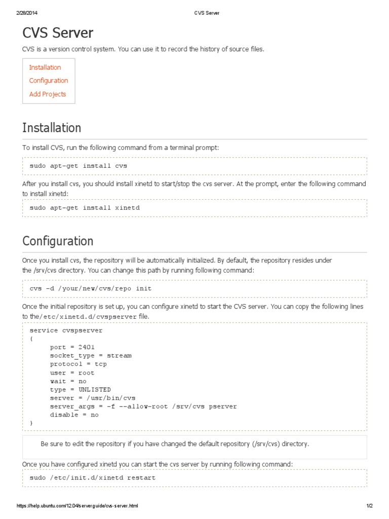 CVS Server: Installation | PDF | Areas Of Computer Science ...