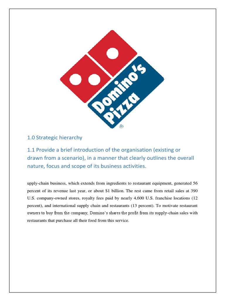 Domino's Assignment | PDF | Domino's Pizza | Strategic Management