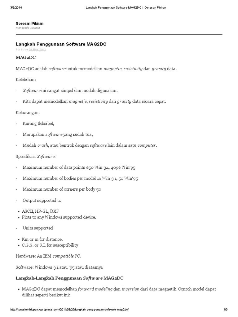 Panduan Penggunaan Software MAG2DC | PDF