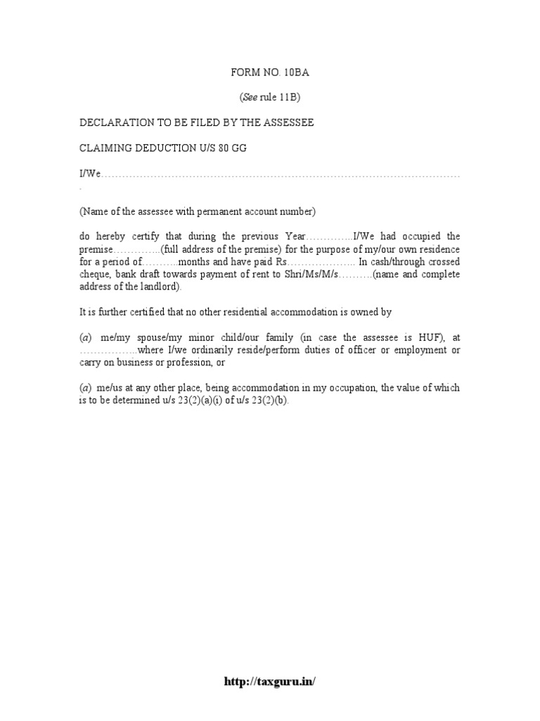 Form No. 10ba | PDF | Payments | Government