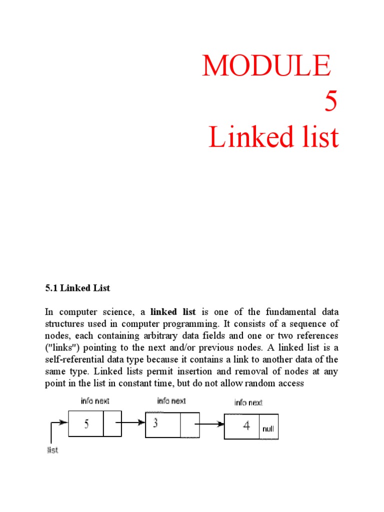 Chapter 5 Linked List | PDF