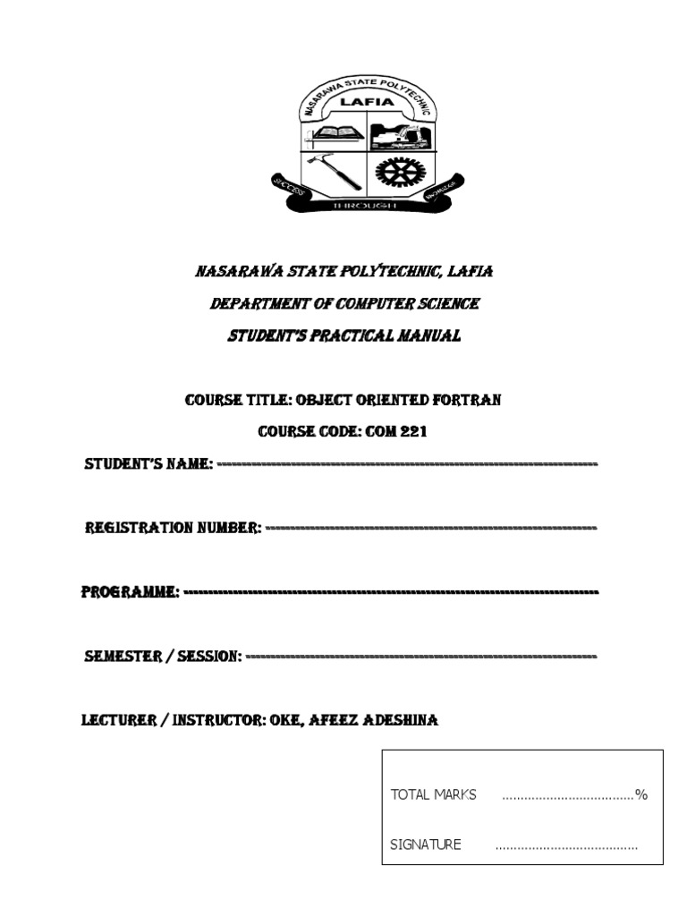Object Oriented Fortran Lab Manual Pdf Subroutine C Programming Language