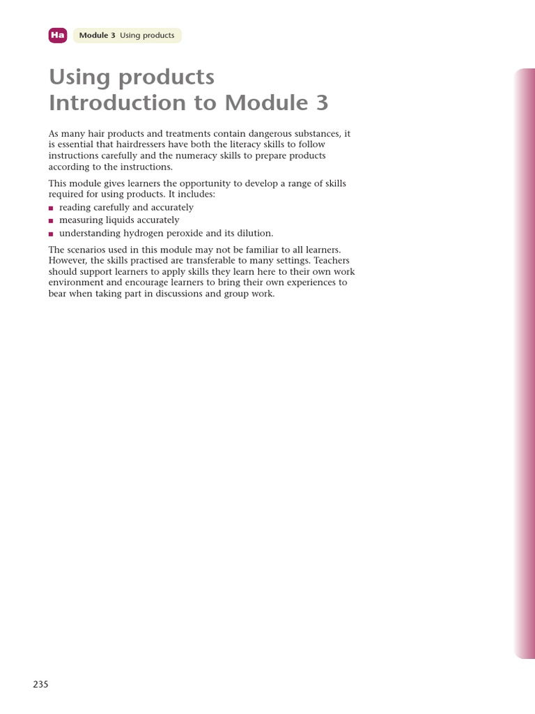 Hairdressing Module 3 - Using Products | Download Free PDF | Bleach ...