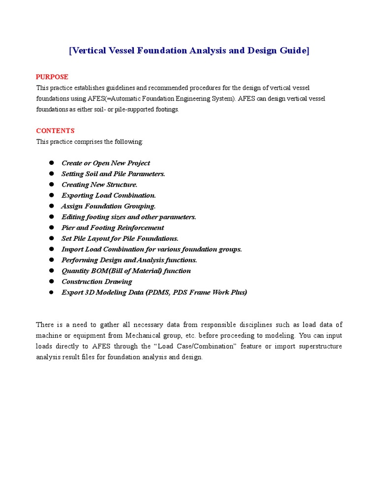 Vertical Vessel FDN Design Guide | PDF