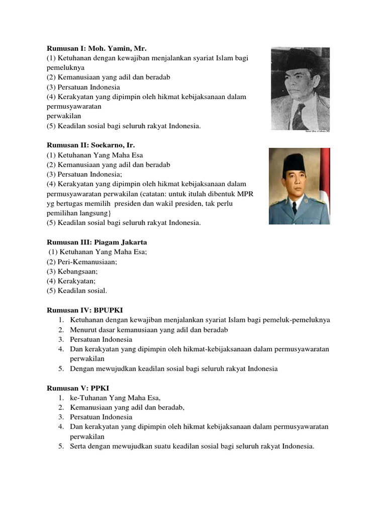 Rumusan Pancasila | PDF | Politik