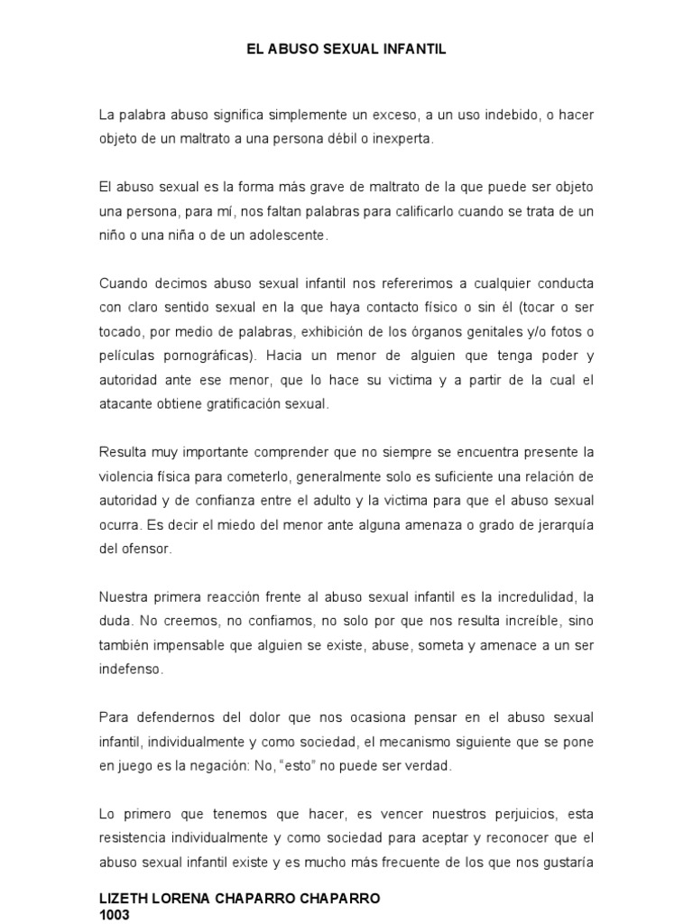 Editorial Y Articulo De Opinion Pdf Abuso Sexual Infantil Abuso