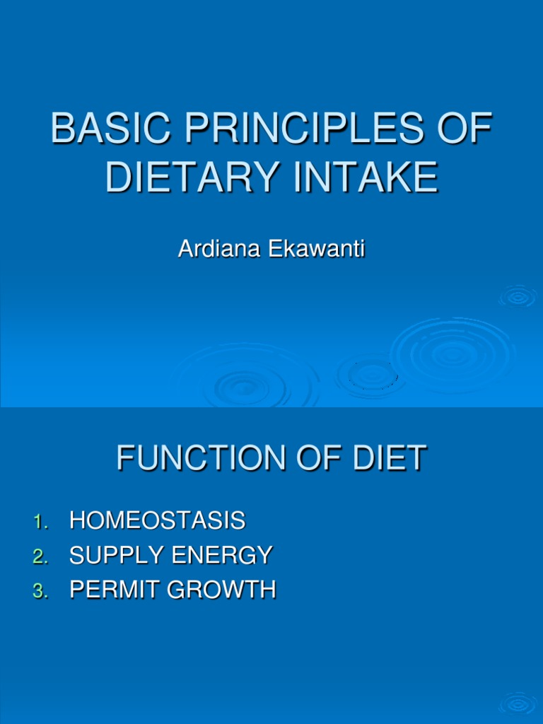 Principles Dietary Intake | PDF