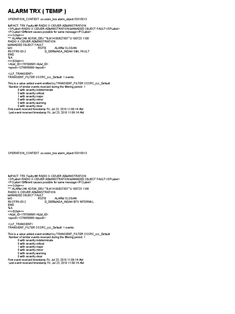 TRX Fault in Radio X-Ceiver Admin | PDF | Technology & Engineering