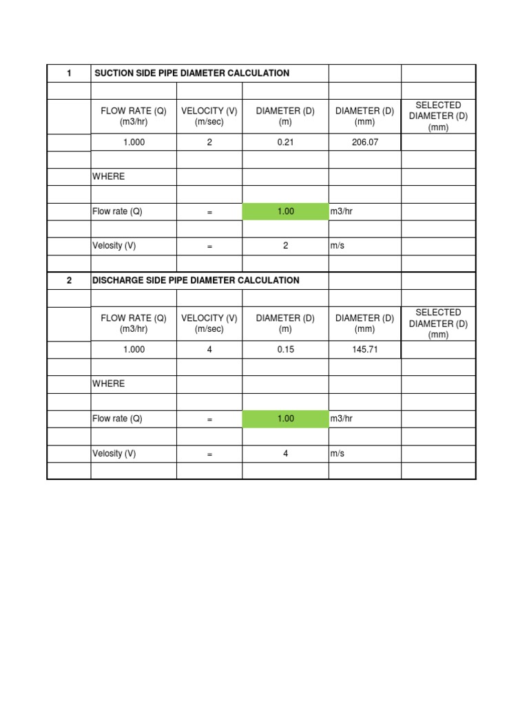 Pipe Diameter Calculation Guide Pdf Technology And Engineering 1097
