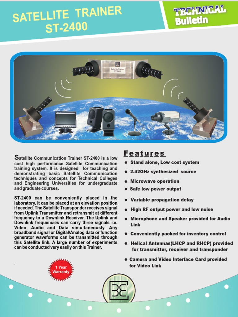 Satellite Communication Trainer ST-2400 | PDF | Communications ...