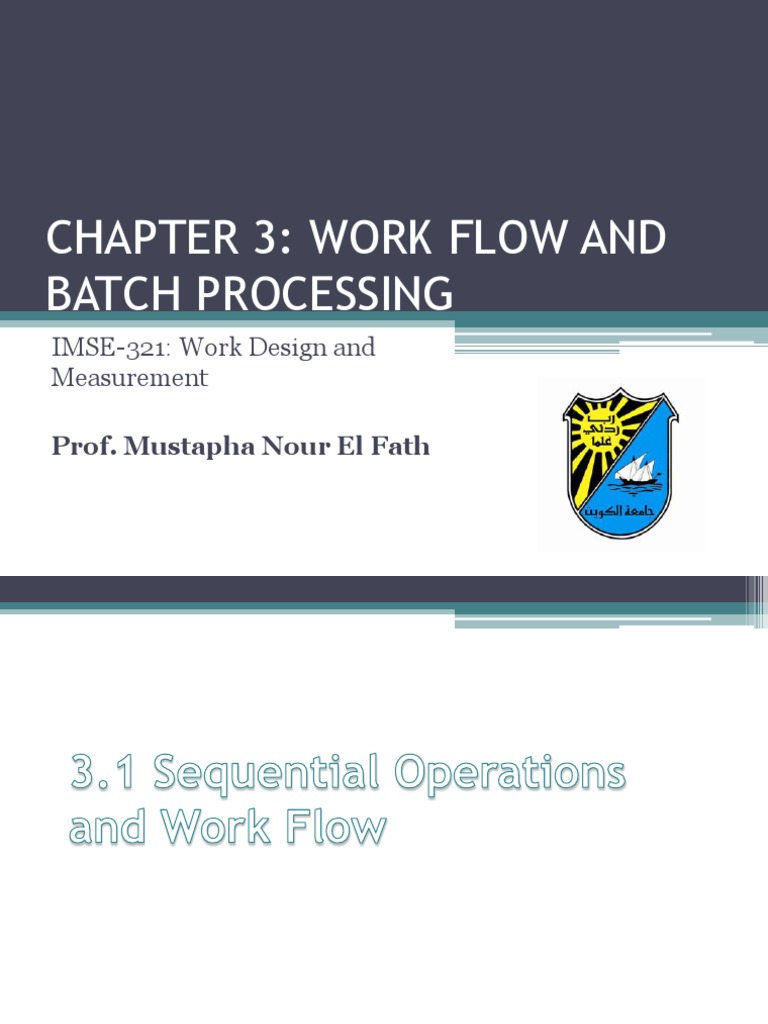 Chapter 3 Work Flow and Batch Processing MN | PDF | Inventory ...