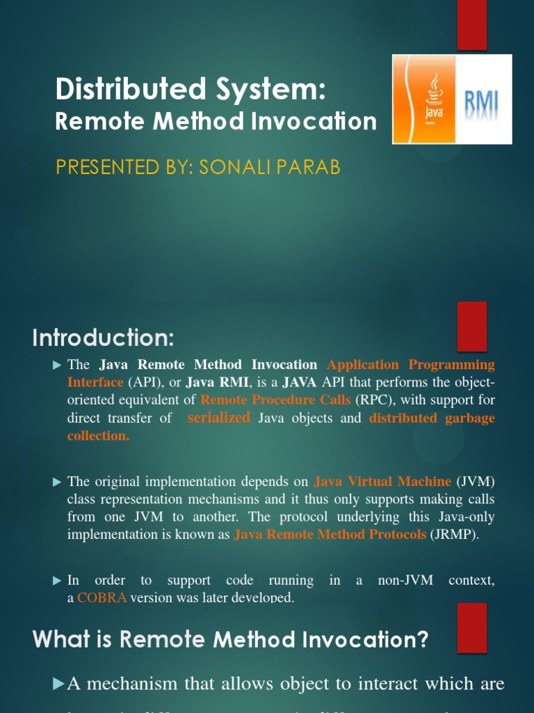 JAVA Remote Method Invocation | PDF | Java (Programming Language) | Method (Computer Programming)
