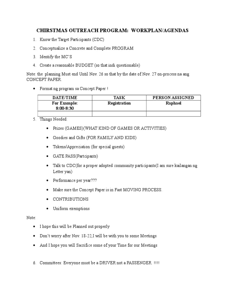 Chirstmas Outreach Program | PDF