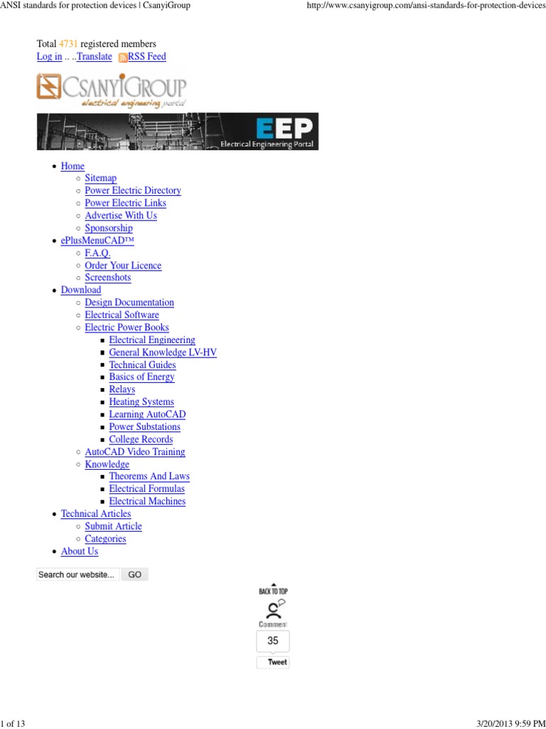 ANSI Standards For Protection Devices - CsanyiGroup | PDF | Transformer ...