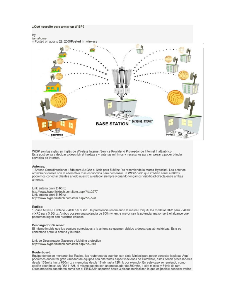 Qué Necesito para Armar Un WISP | PDF | Punto de acceso inalámbrico | Transmisión de datos
