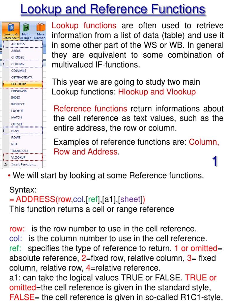 Lookup Functions: Hlookup and Vlookup | PDF | Table (Database) | Computer Data