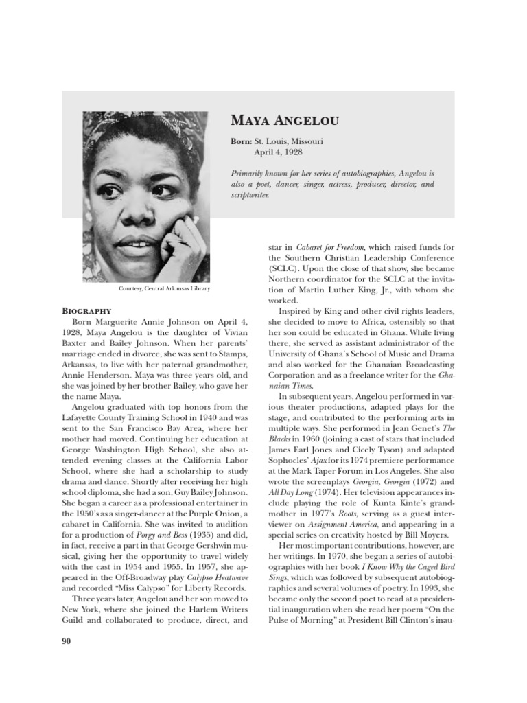 Maya PDF Maya Angelou Works