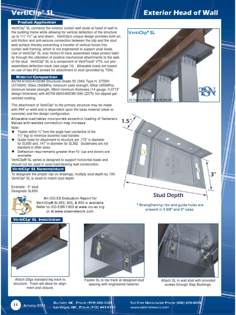 TSN VertiClip SL | Download Free PDF | Screw | Structural Engineering