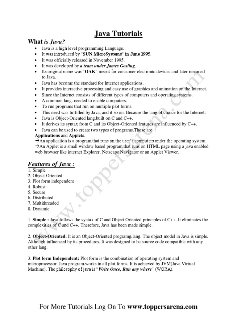 Basics of Java Programming | PDF | Java Virtual Machine | Class ...