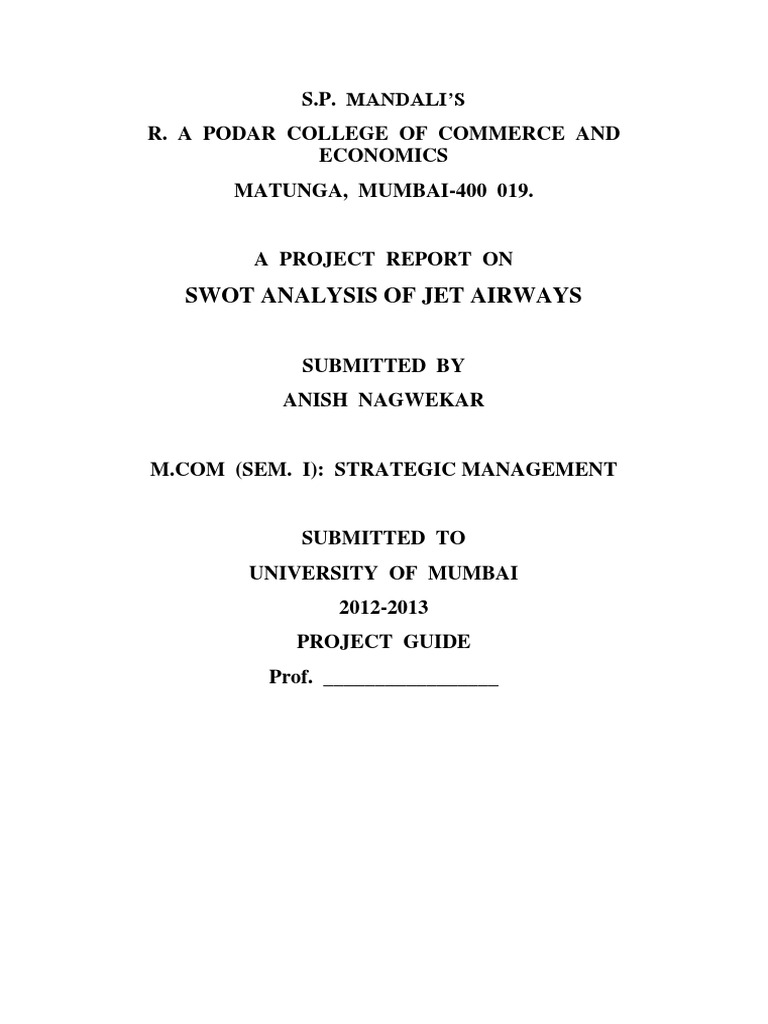 Swot Analysis of Jet Airways | PDF | Airlines | Airport Lounge