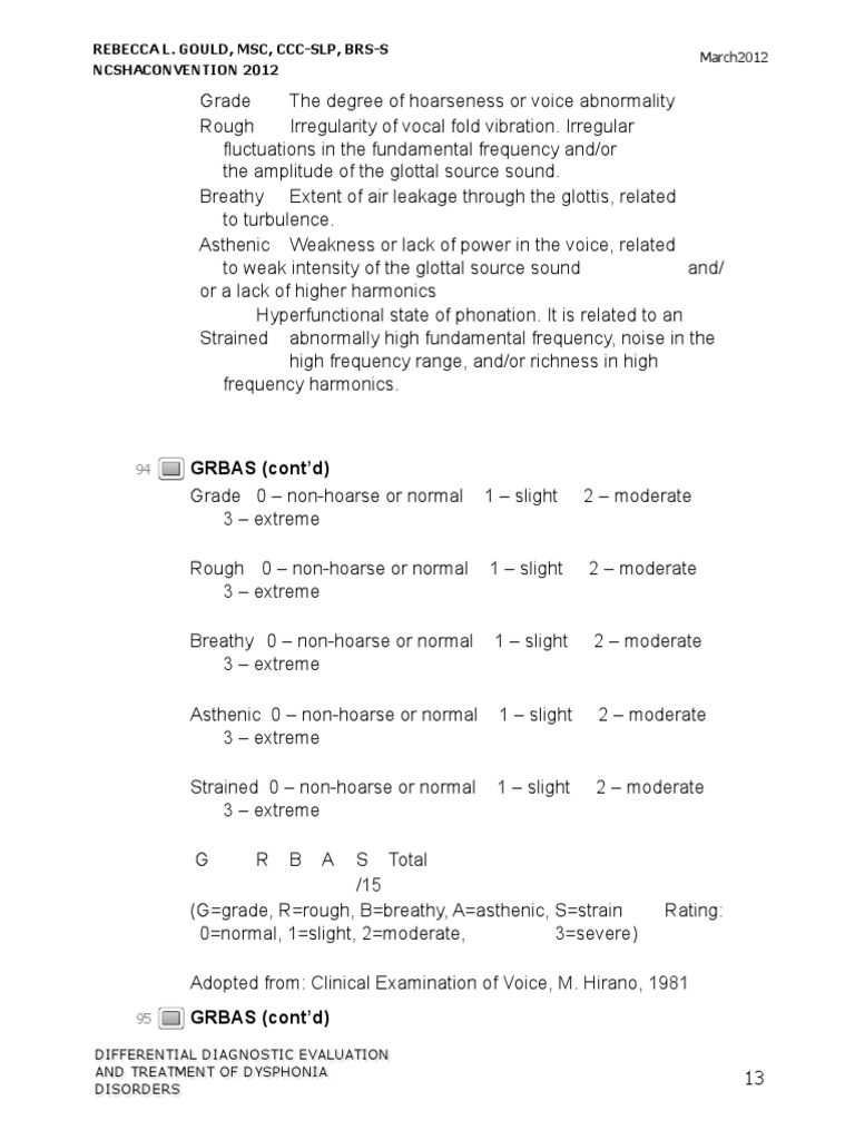 GRBAS | PDF | Clinical Medicine | Human Voice