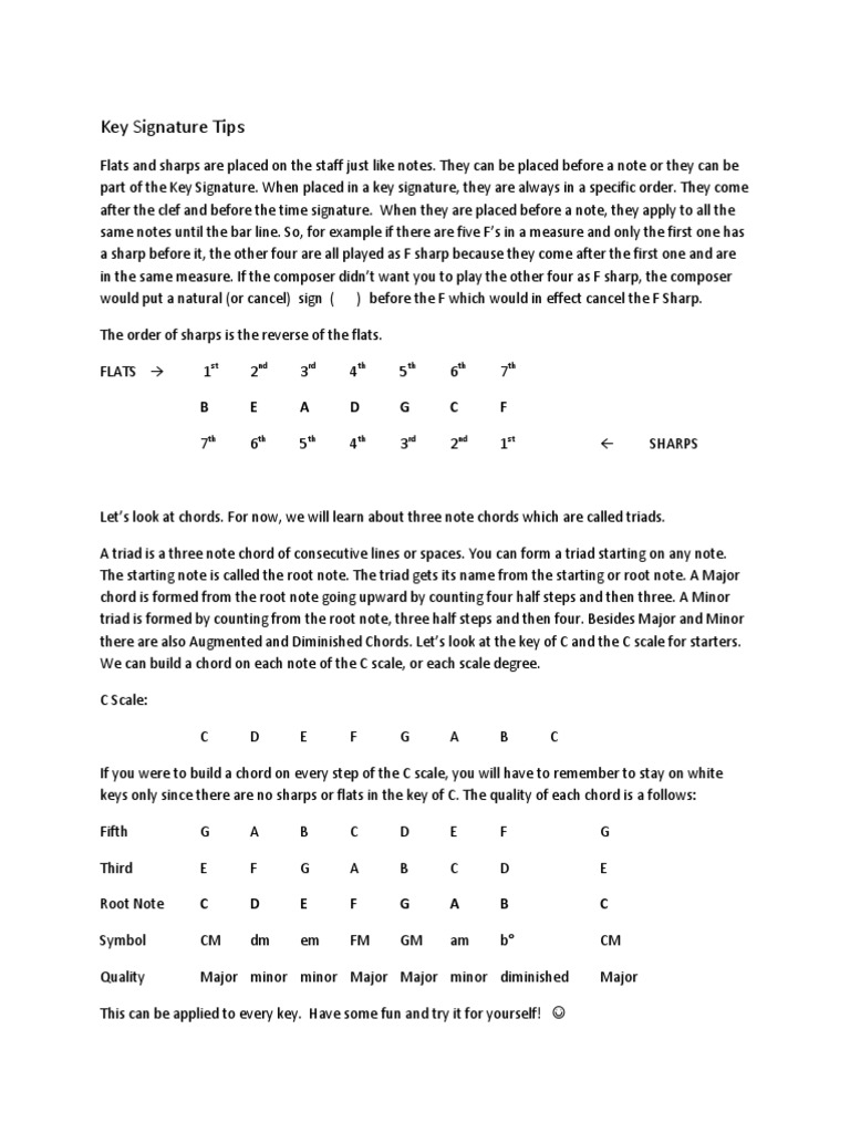 Key Signatures and Triads Explained | PDF | Language Arts & Discipline