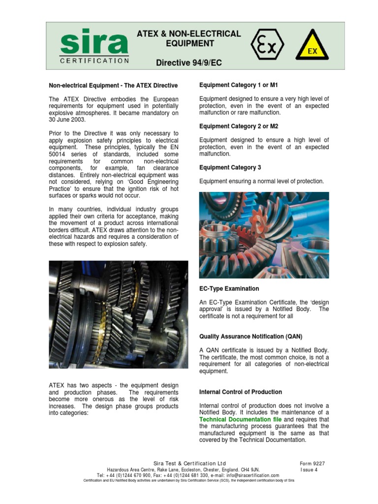 ATEX & Non-Electrical Equipment | PDF | Science | Engineering