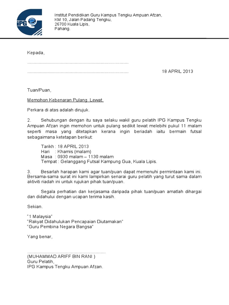 Surat Rasmi | PDF