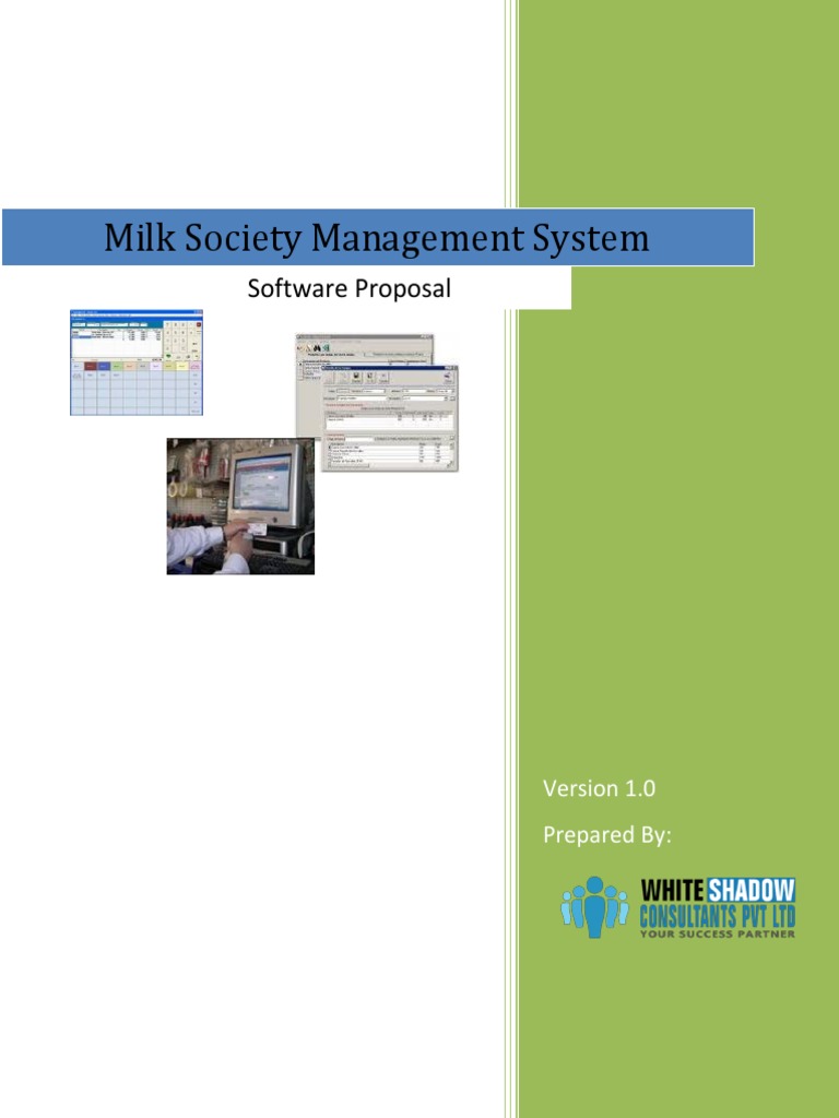 Milk Society Management Software Proposal | PDF | Dairy | Software ...