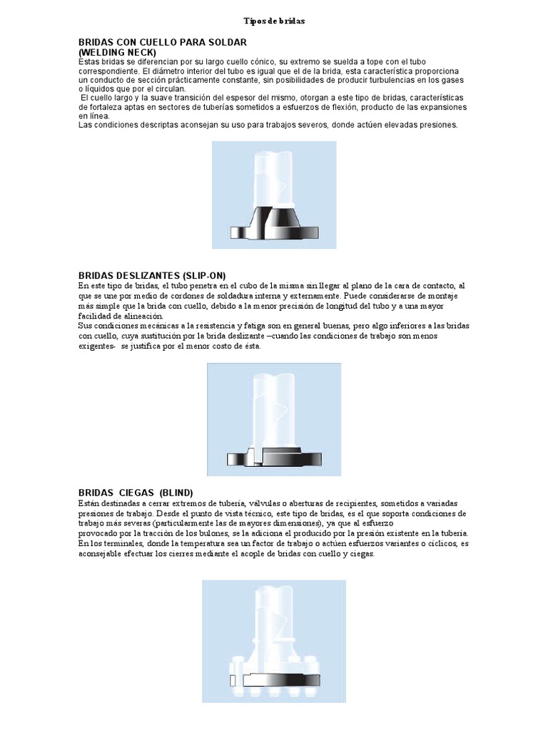 Tipos de Bridas | PDF | Ingeniería mecánica | Science