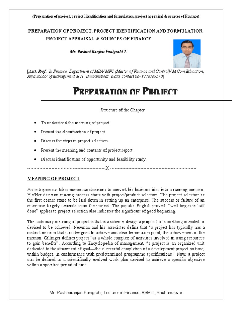Project Identification and Formulation Guide | PDF | Lease | Franchising