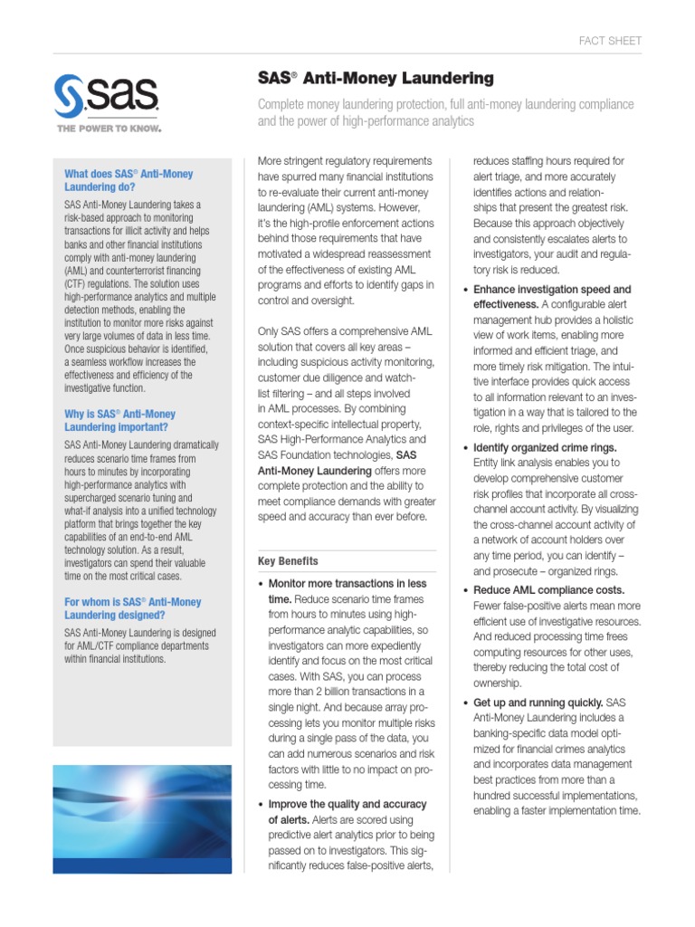 Sas Anti Money Laundering 105623 | PDF | Money Laundering | Sas (Software)