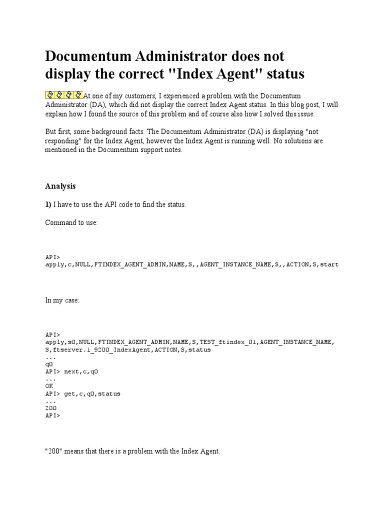 Fix IndexAgent Status in Documentum Administrator | PDF | Java Servlet ...