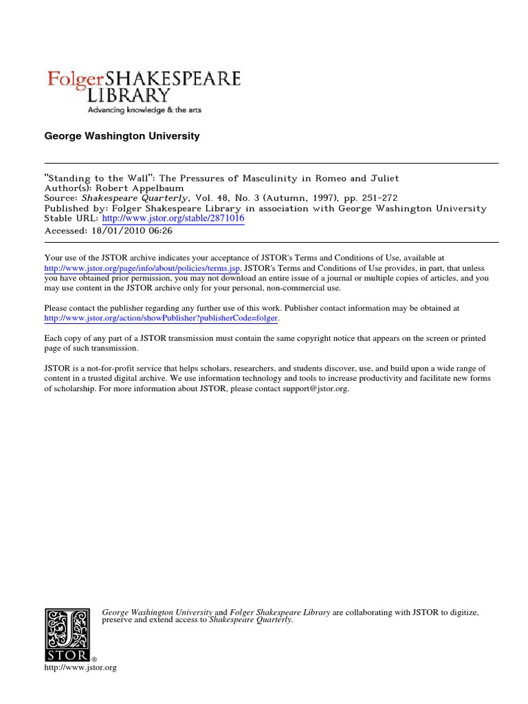 Pressures of Masculinity in Romeo and Juliet | PDF | Masculinity ...