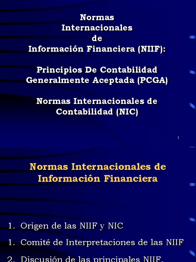 Niif Pcga Nic | PDF | normas internacionales de INFORMACION FINANCIERA ...