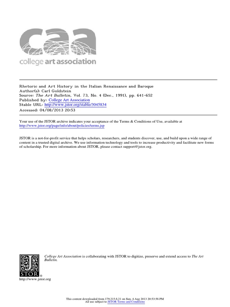 Rhetoric in Renaissance Art History | PDF | Rhetoric | Renaissance