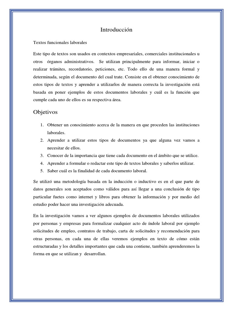 TEXTOS FUNCIONALES LABORALES (1) | Derecho laboral | Razonamiento inductivo